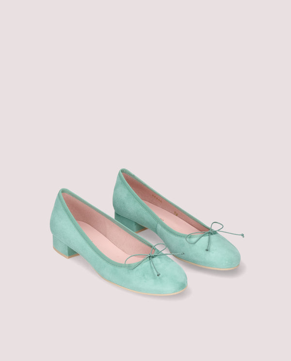 Gretschen ballerina in soft turquoise suede